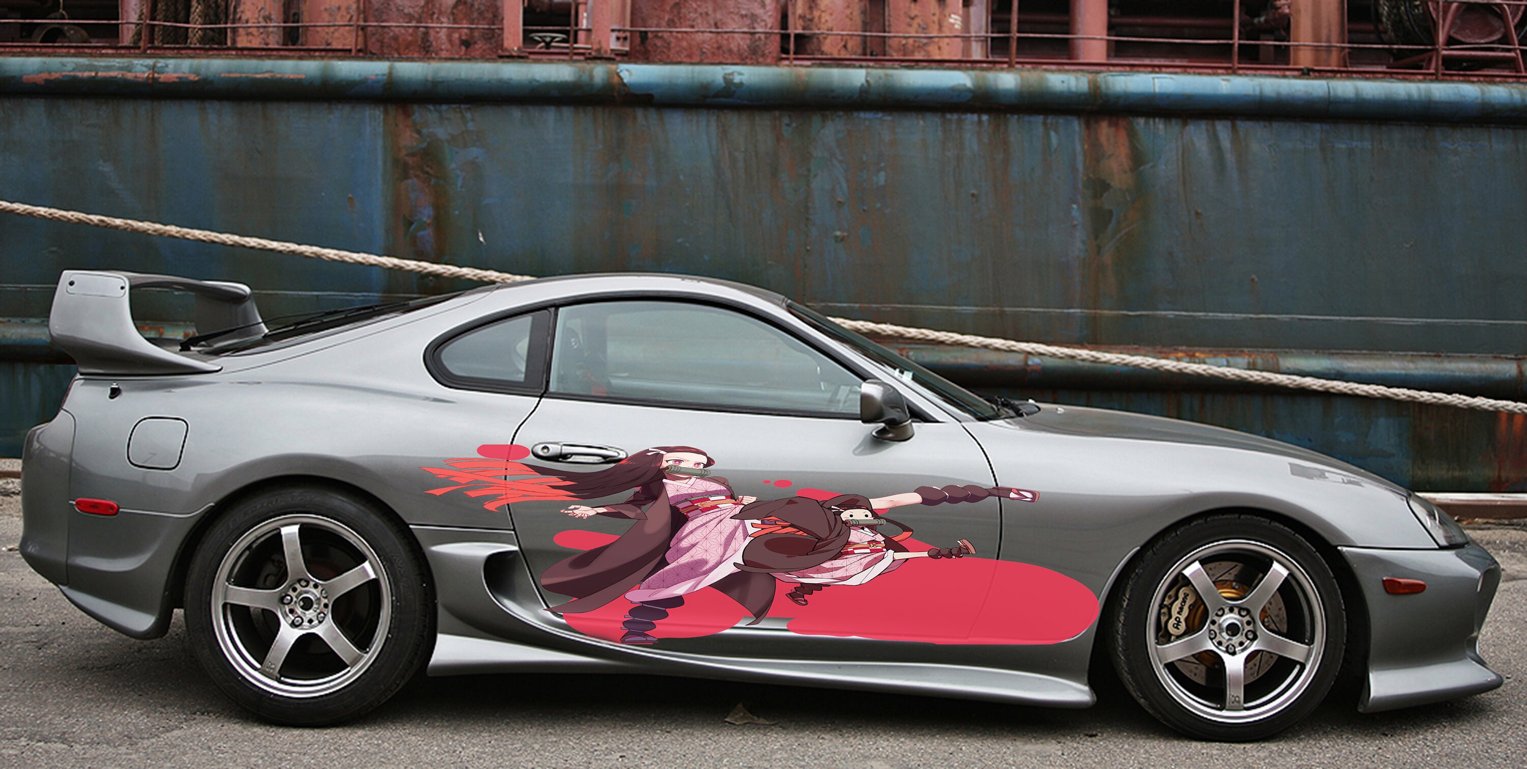 Anime Car Side Design Anime Girl Car Sticker Large Vehicle - Etsy