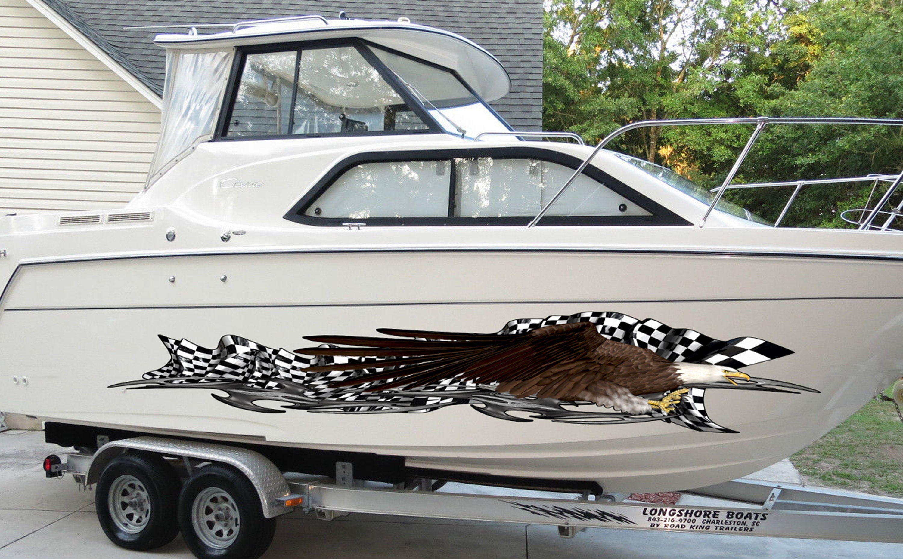 Checkered Flag Wrap Racing Flag Boat Vinyl Bold Eagle - Etsy
