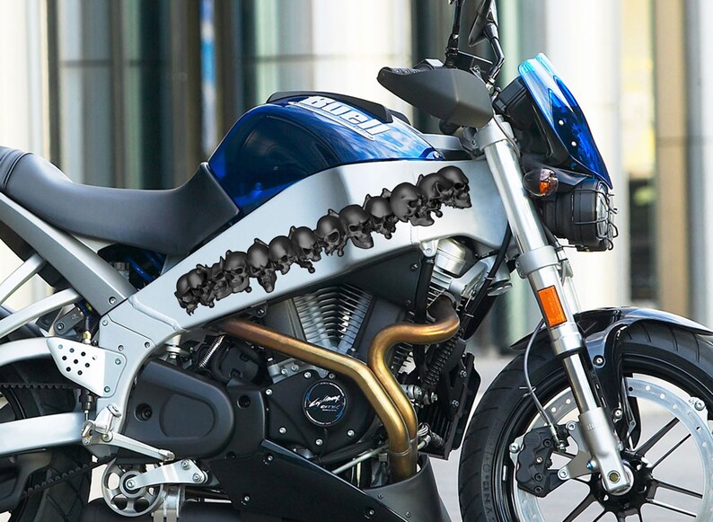 Skull Dirt Bike Full Color Vinyl Sticker Skull Sport Bike - Etsy