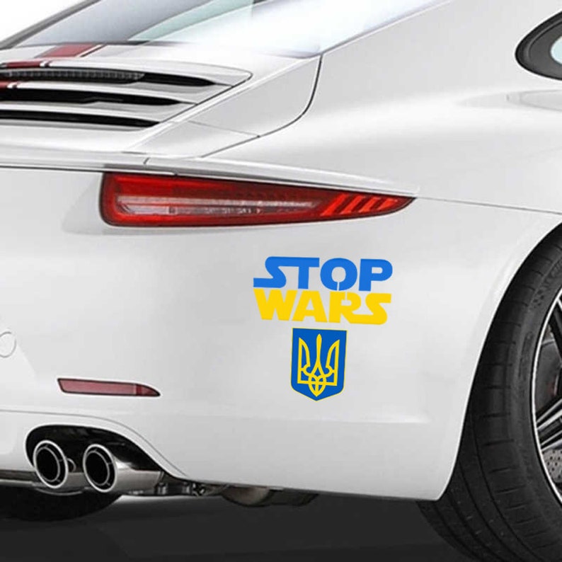 Stop War Ukraine Flag Logo Sticker Decal Vinyl Sticker - Etsy