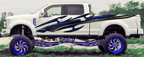 3D Racing Stripes Truck Wrap Truck Side Full Color Vinyl - Etsy
