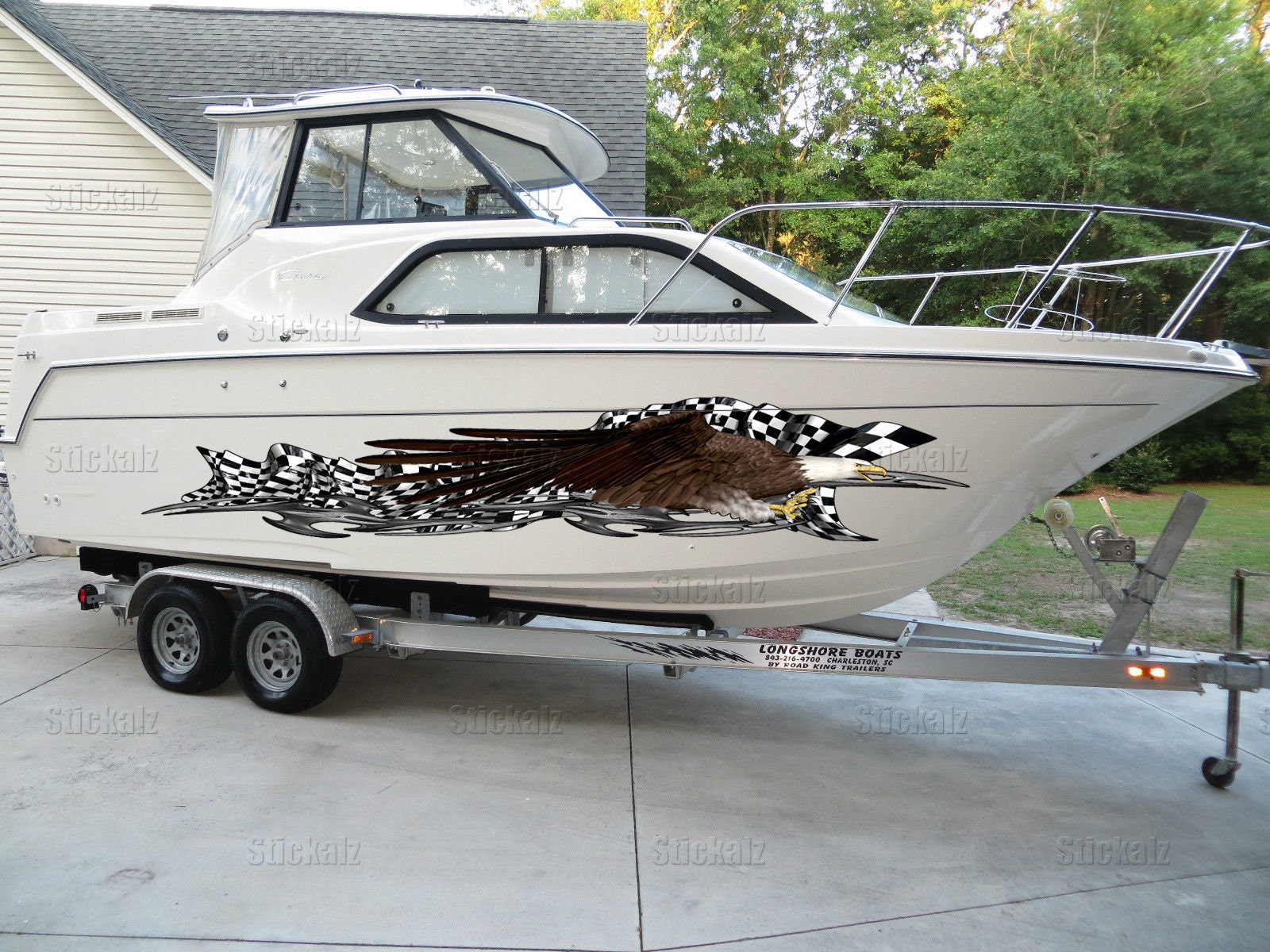 Sports & Outdoor Recreation US eagle Speed Boat graphics Racing flag ...