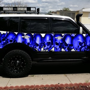 Pirate Skull Truck Vinyl Decal, Skulls Full Color Car Side Sticker, 3D ...