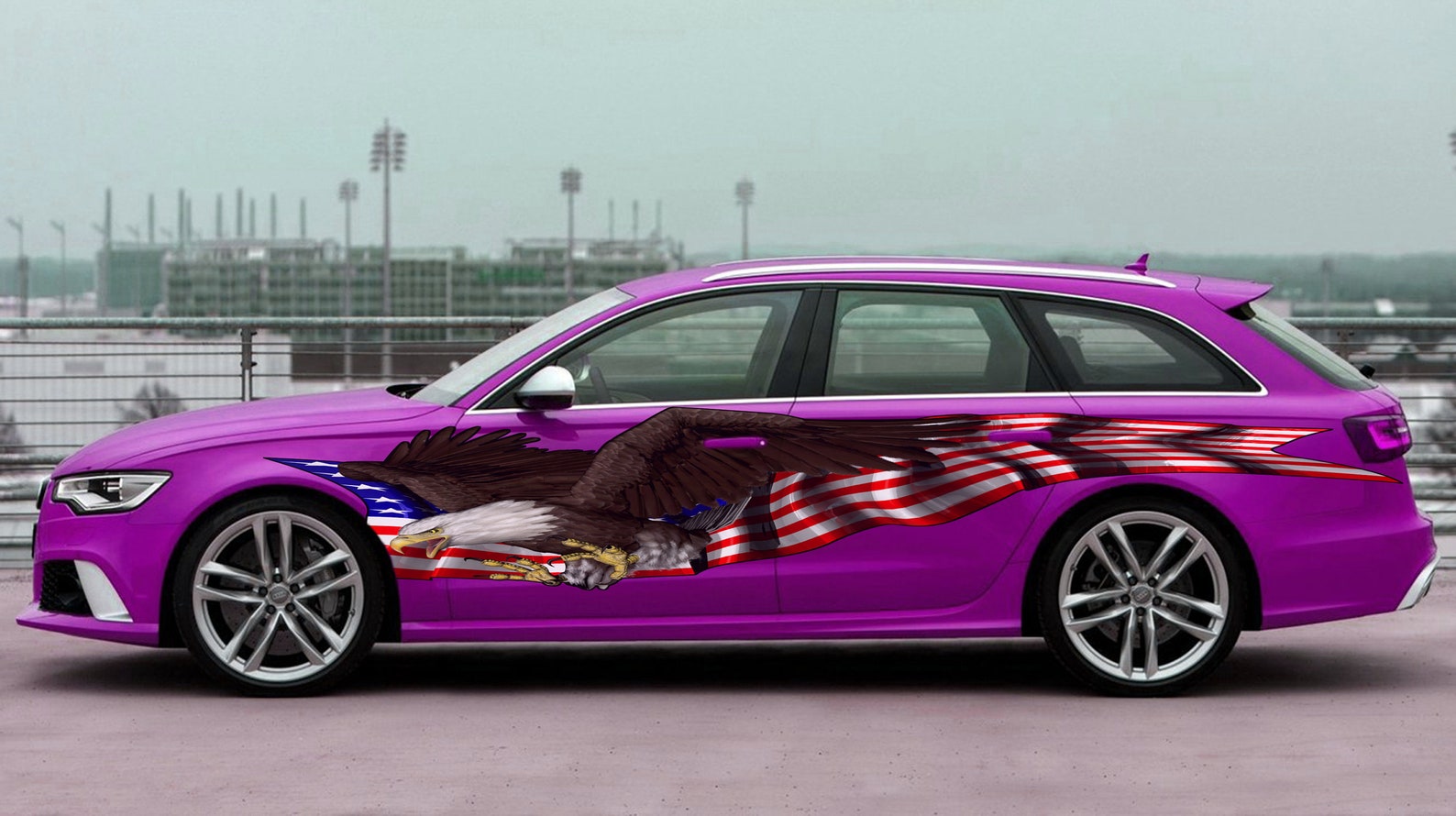 US Eagle Full Color Car Vinyl Design, American Pride Car Wrap ...