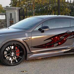 Car Side Graphics Flame Vinyl Sticker Skull Car Tuning Side Vinyl Decal ...