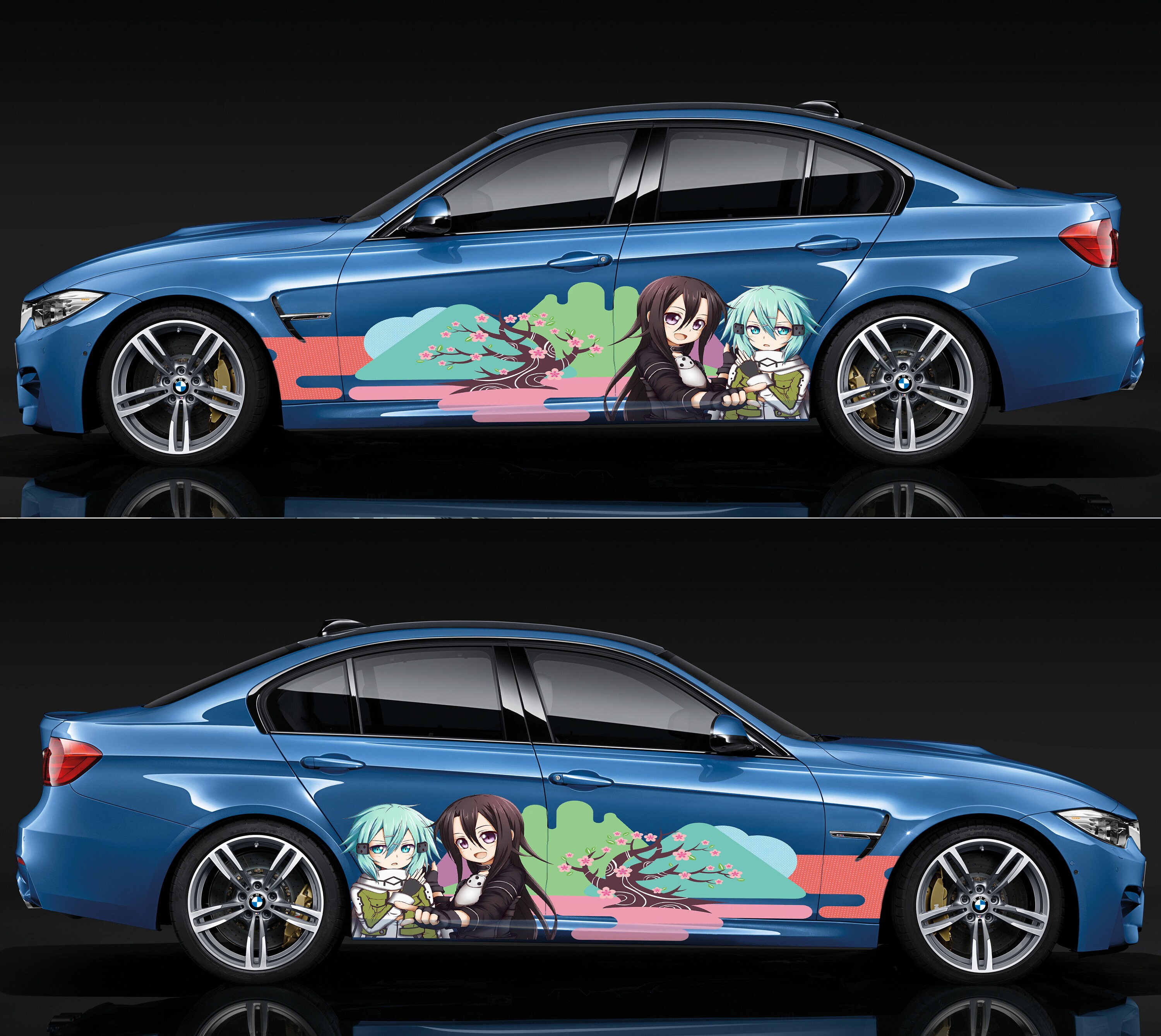 Anime Girl Car Decal: Japanese Color Tree Vehicle Side Graphics G-21 - Etsy