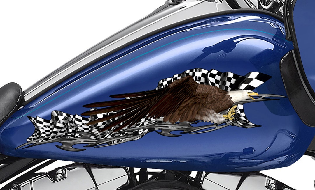 Eagle Dirt Bike Decals, Ripped Metal Racing Stickers, Motorcycle Vinyl ...
