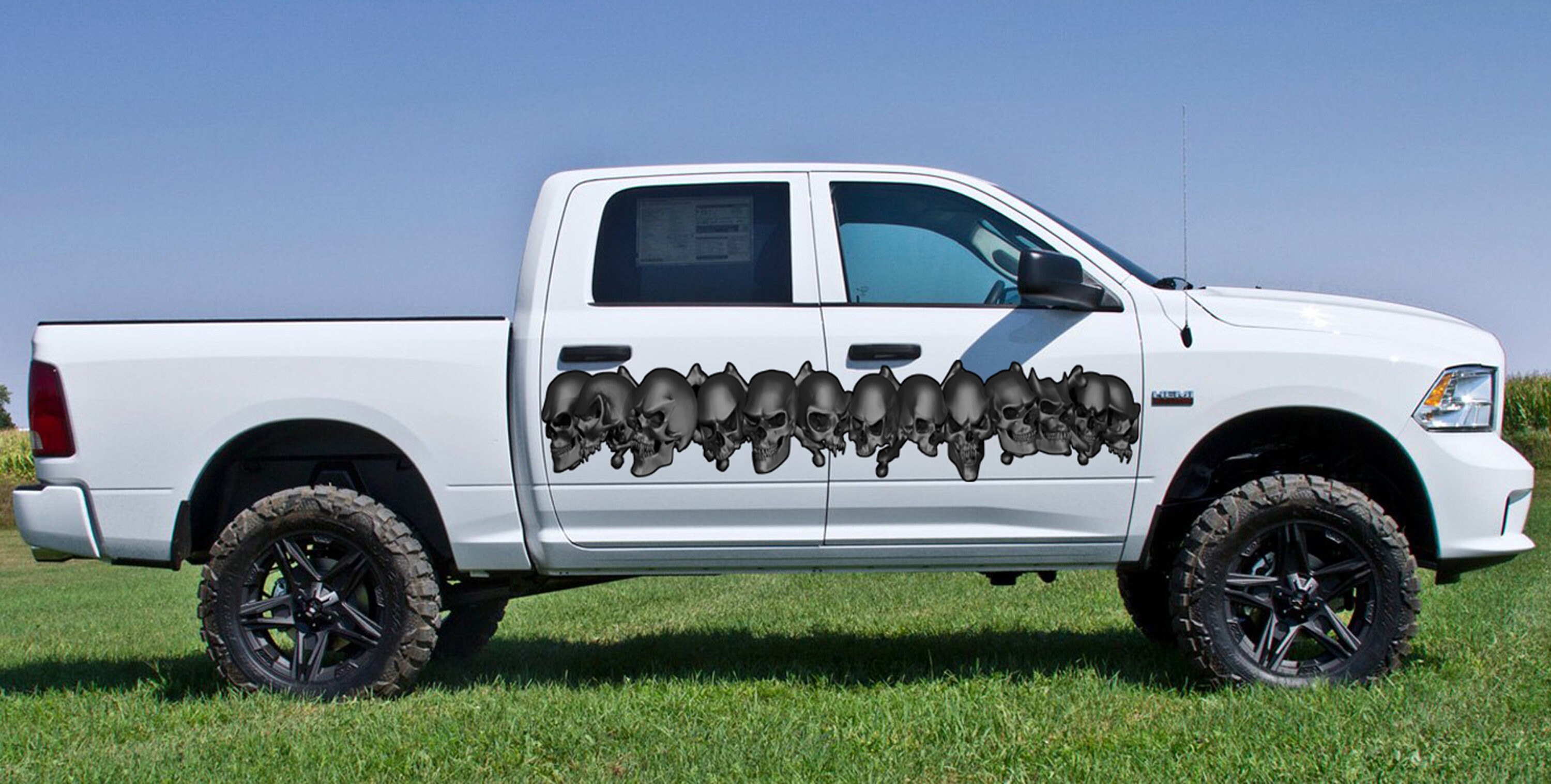 Skull 3D Car Graphic Car Side Full Color Vinyl Sticker Skull - Etsy