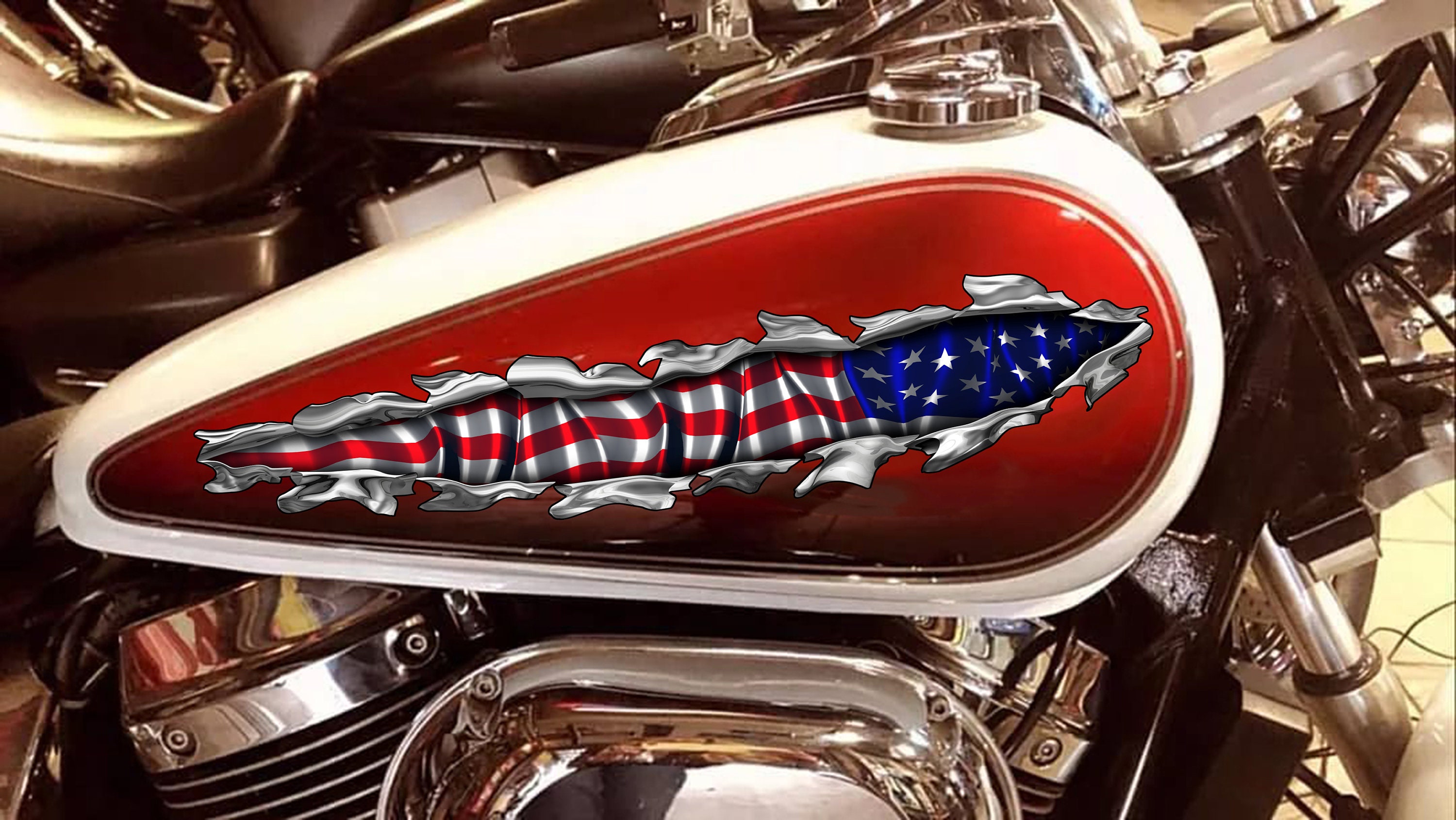 USA Flag Bike Full Color Vinyl Sticker US Flag Bike Decals - Etsy