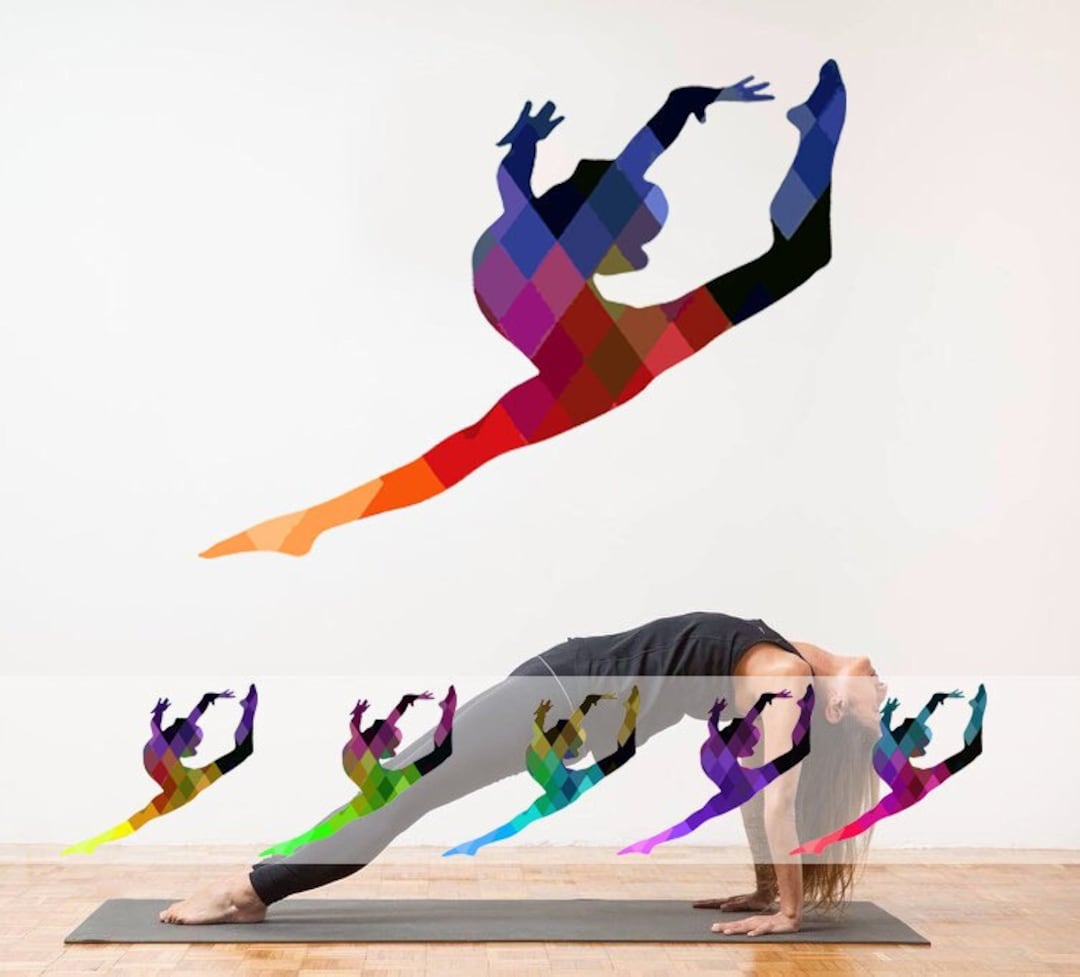 Wall Decal Vinyl Sticker Mural Polygonal Abstract Painting Fitness ...