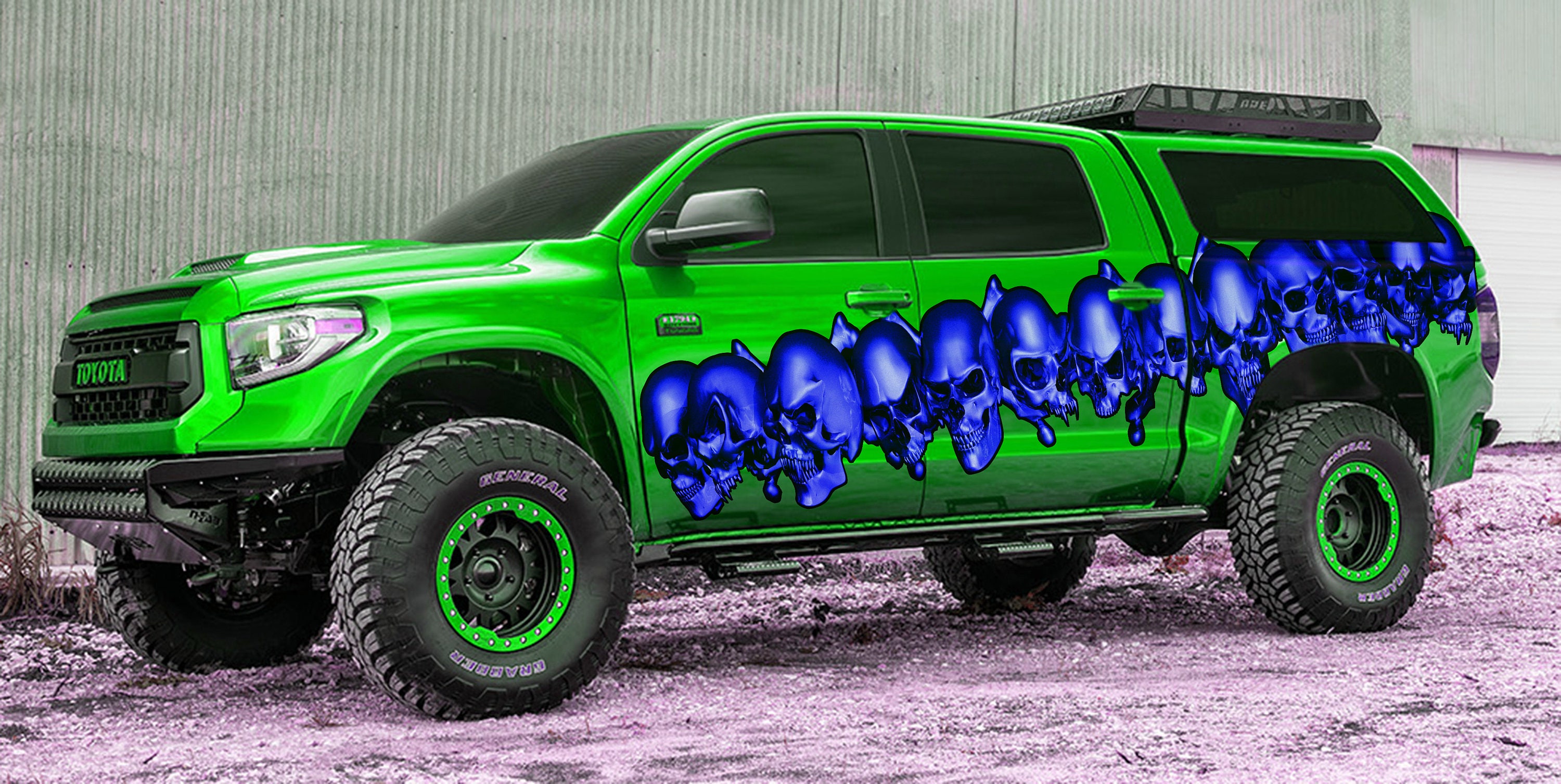 Pirate Skull Truck Vinyl Decal Skulls Full Color Car Side - Etsy