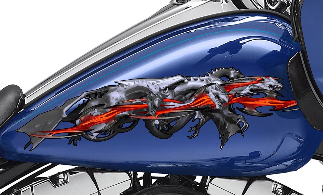 Dragons Bike Decals, Lizard Full Color Side Graphics, 3D Dragons ...
