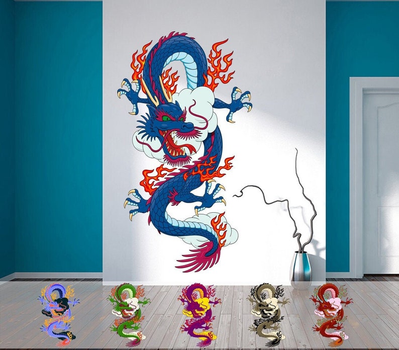 Chinese Dragon Decal Dragon Anime Wall Decal Dragon Car - Etsy