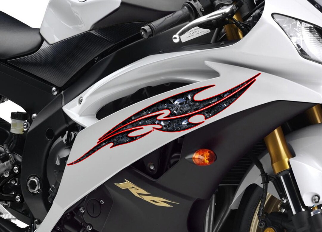 Skull Motorcycle Decal: Full Color Bike Graphics, Street Racing Vinyl ...