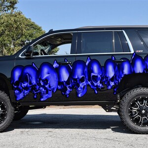 Pirate Skull Truck Vinyl Decal, Skulls Full Color Car Side Sticker, 3D ...