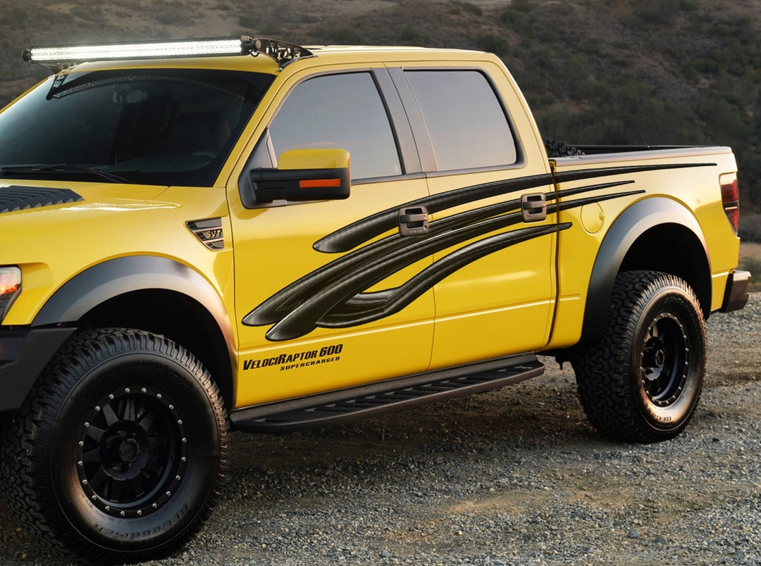 3D Racing Stripes Truck Wrap, Tribal Racing Stripes Truck Sticker ...