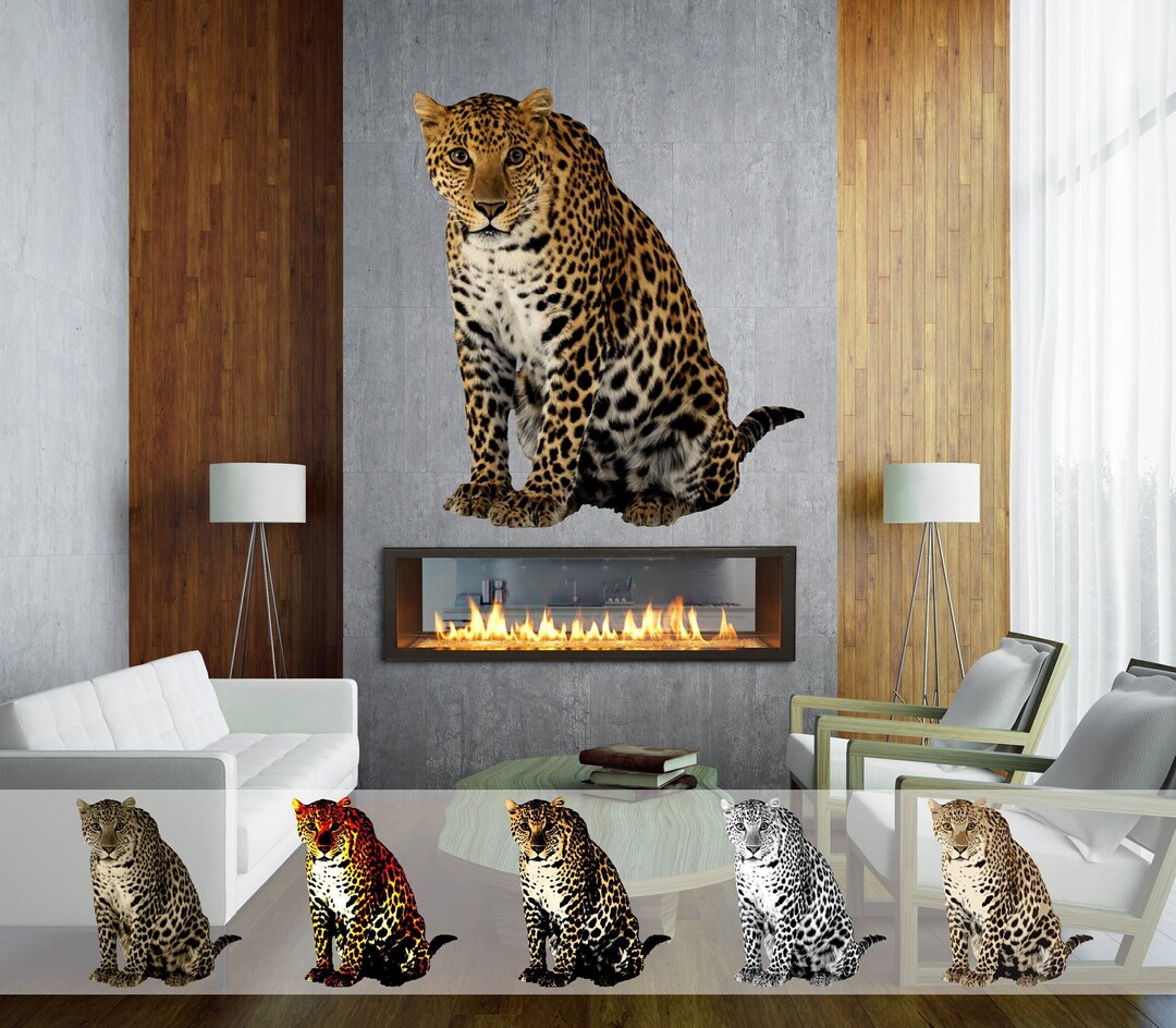 Leopard Wall Decal Living Room Animal Decals Walls Stickers Leopard ...