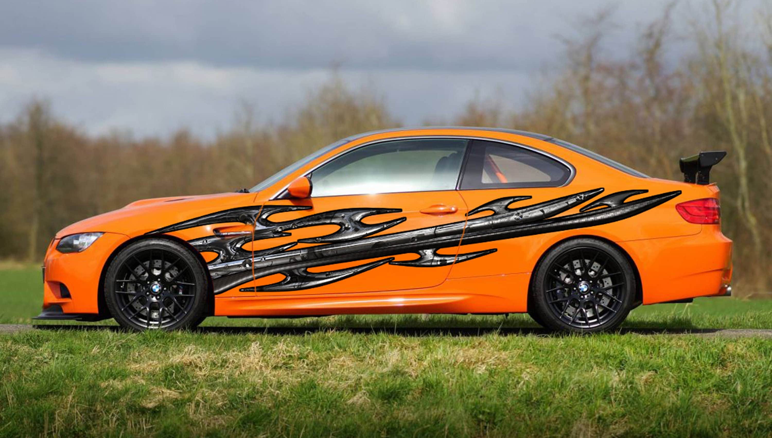 Car Vinyl Decals 3D Tribal Car Wrap Steel Graphics Racing Stripes Full ...