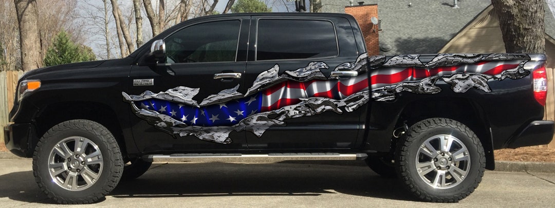 Ripped Metal US Flag Vinyl Decal - Car & Truck Graphic - Etsy