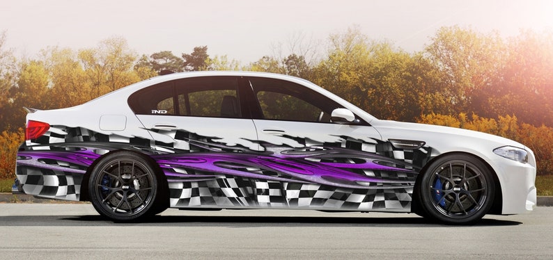 Racing Car Side Graphics: Checkered Flag Vinyl Decal Stickers - Etsy