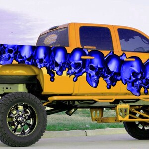 Pirate Skull Truck Vinyl Decal, Skulls Full Color Car Side Sticker, 3D ...