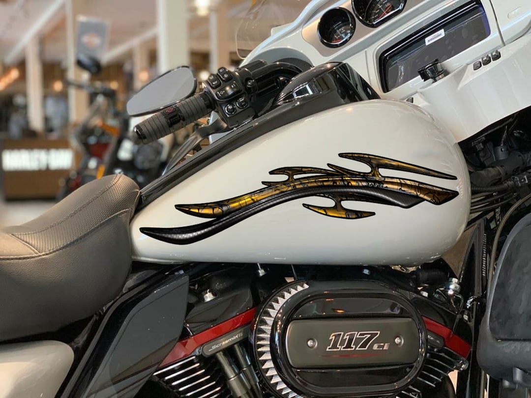 Full Color Bike Side Graphics, 3D Tribal Decals, Motorcycle Vinyl ...