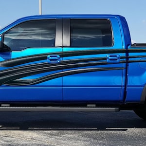 3D Racing Stripes Truck Wrap, Tribal Racing Stripes Truck Sticker ...