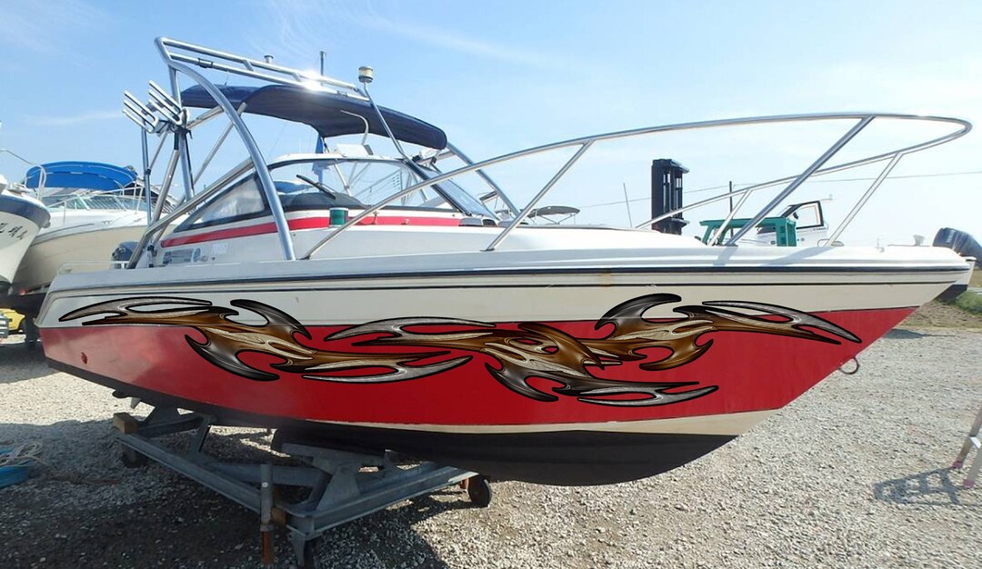 Tribal Boat Vinyl Graphics: Full Color Watercraft Decal - Etsy