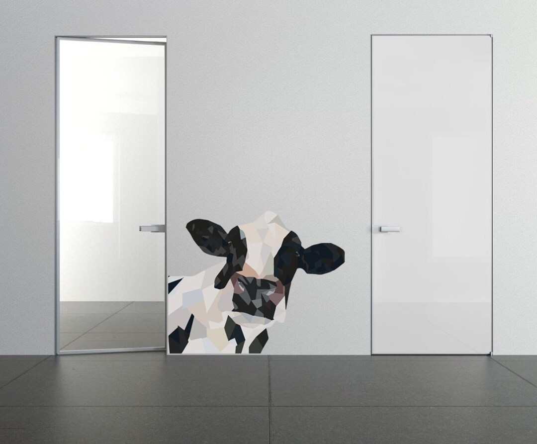 Cow Wall Decal Window Car Funny Design Polygon Wall Art Vinyl - Etsy
