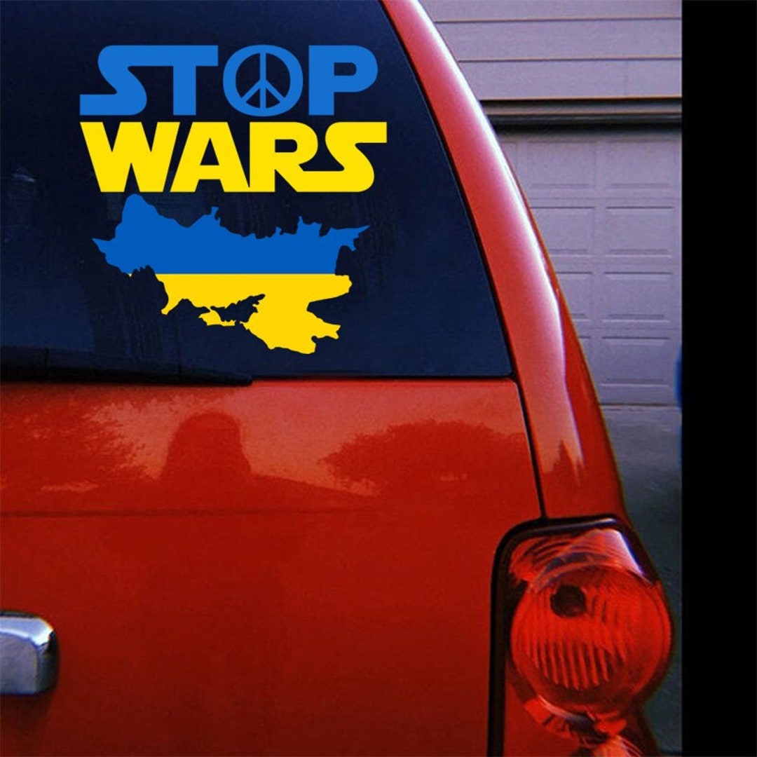 Stop War Ukraine Flag Map Sticker, Decal Vinyl Sticker Graphics for Car ...