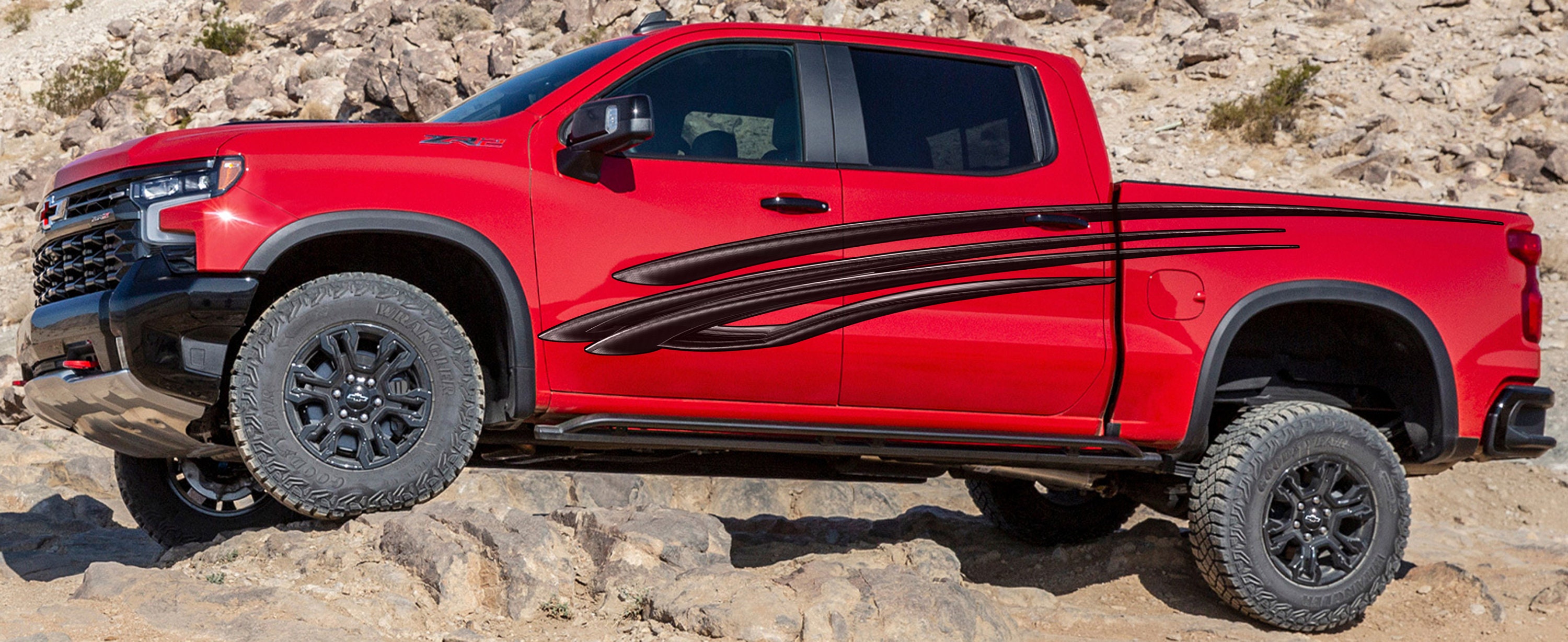 3D Racing Stripes Truck Wrap, Tribal Racing Stripes Truck Sticker ...