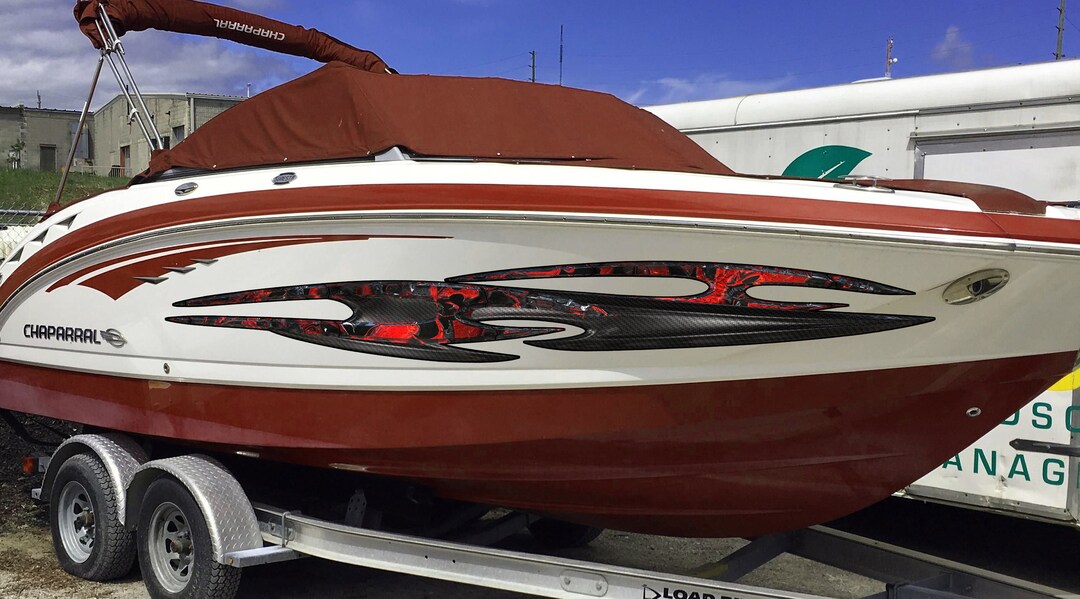 Boat Tribal Graphics: Large Vinyl Decal Wrap, Watercraft Sticker Art - Etsy