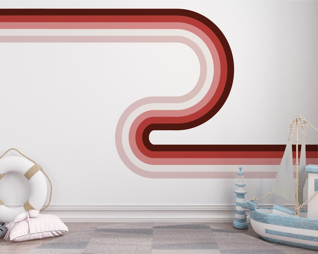 Stripes Rainbow Wall Sticker Printed Vinyl House Decor Boho Colors ...