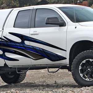 3D Racing Stripes Truck Wrap, Truck Side Full Color Vinyl Decal, Racing ...