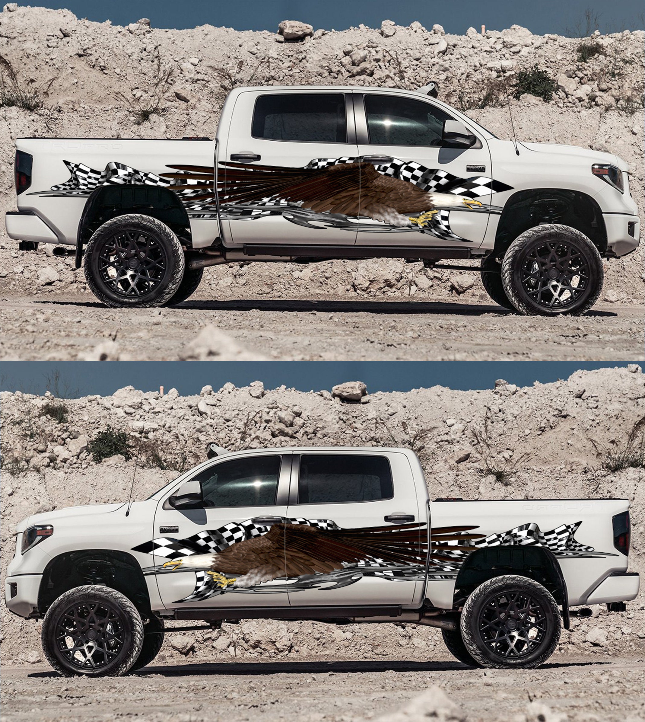 Checkered Flag Full Color Car Decal Racing Flag Wrap - Etsy