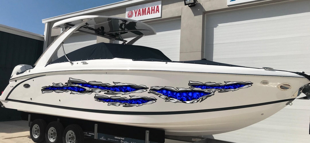Ripped Metal Skull Boat Decal: 3D Watercraft Vinyl Graphics - Etsy