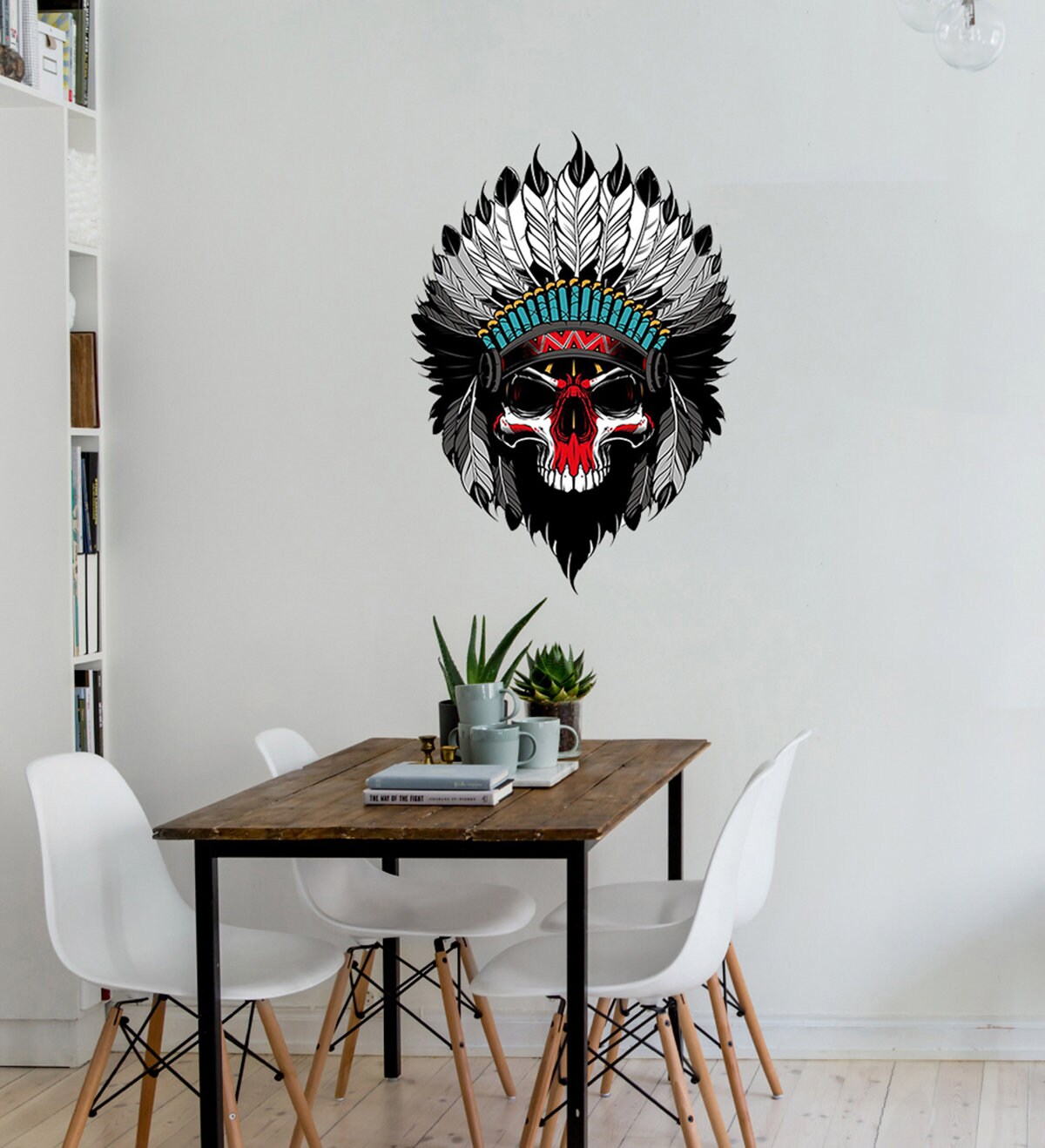 Indian Skull Decal Indian Skull Sticker Indian Skull Wall - Etsy Australia