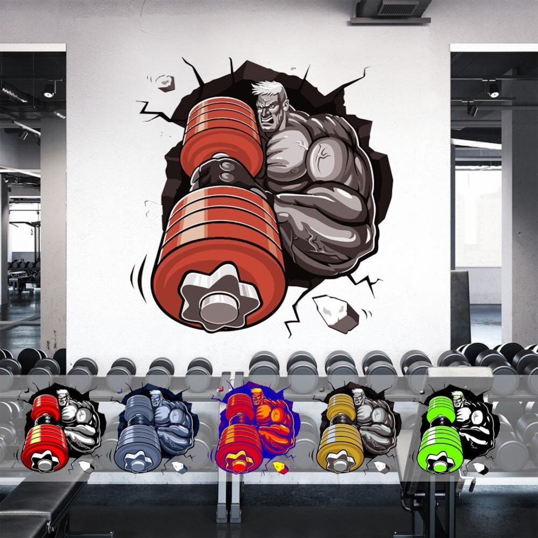 Gym Wall Decal, Athlete Sports Bodybuilding Wall Vinyl Decal Home Decor ...