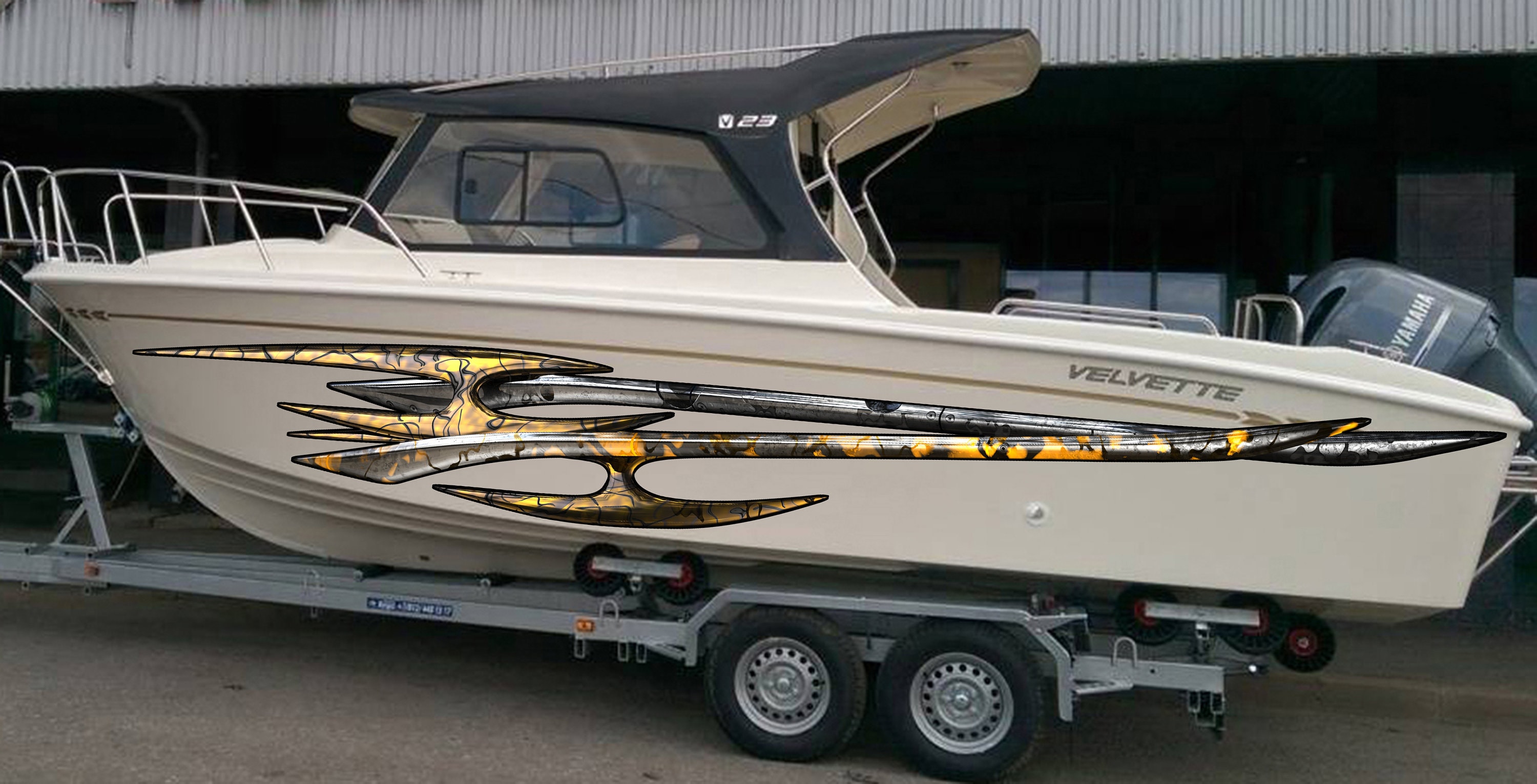 Tribal Boat Vinyl Decal: Full Color Watercraft Graphics - Etsy