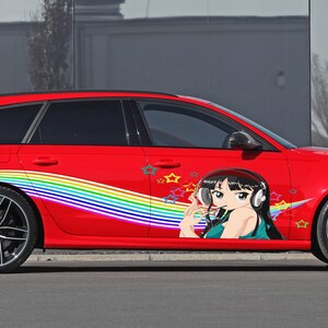 Anime Car Side Graphics Vinyl Car Stickers Decal Japanese Anime Girl ...