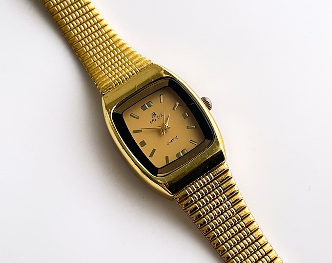 Ladies' Gold-tone Ablux Quartz Watch With Beige Dial - Etsy
