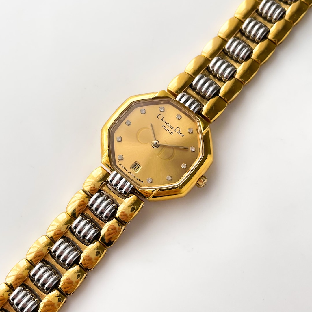 Vintage Two-tone Christian Dior Ladies' Quartz Watch With Octagon Dial ...
