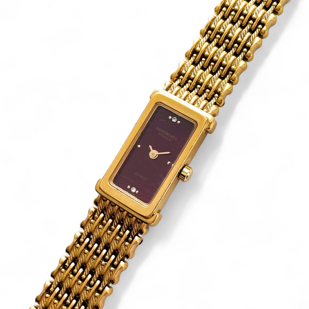 Vintage Ladies' Gold-plated Raymond Weil Quartz Watch With Rectangular ...
