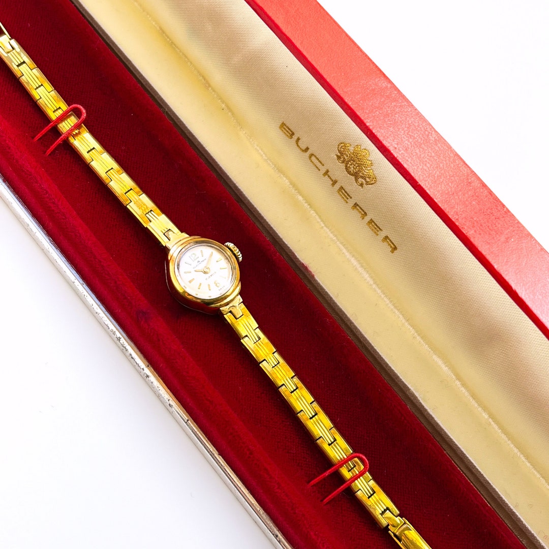 Vintage Ladies' Gold-plated Bucherer Mechanical Watch in Original Box ...