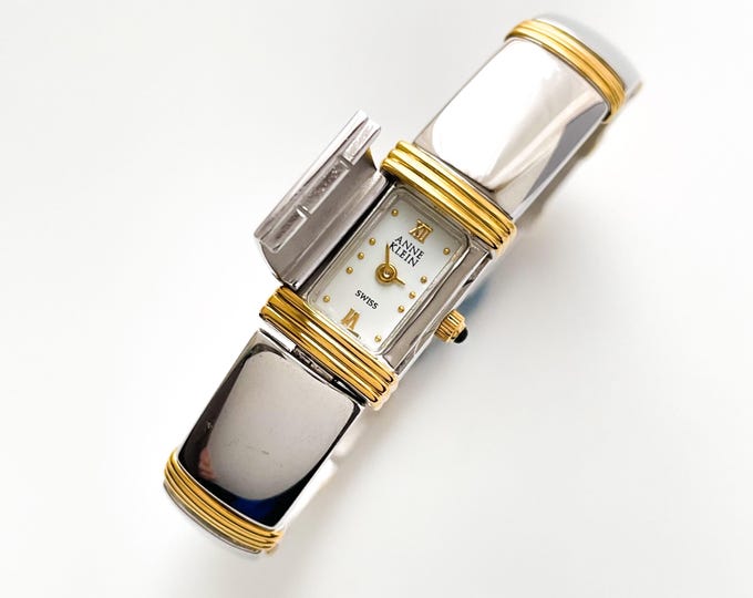 Vintage Anne Klein Peek-a-boo Quartz Watch With Two-tone Articulated ...