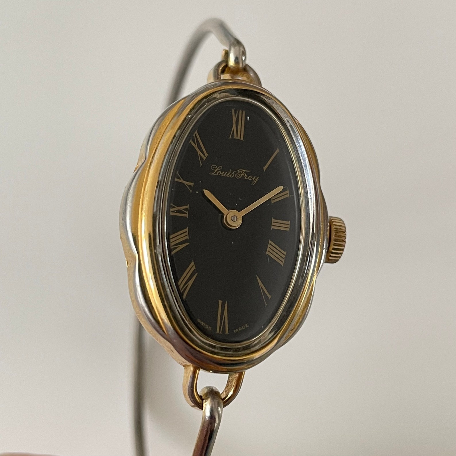 Vintage Ladies Louis Frey Bangle Watch with Oval Dial | Etsy