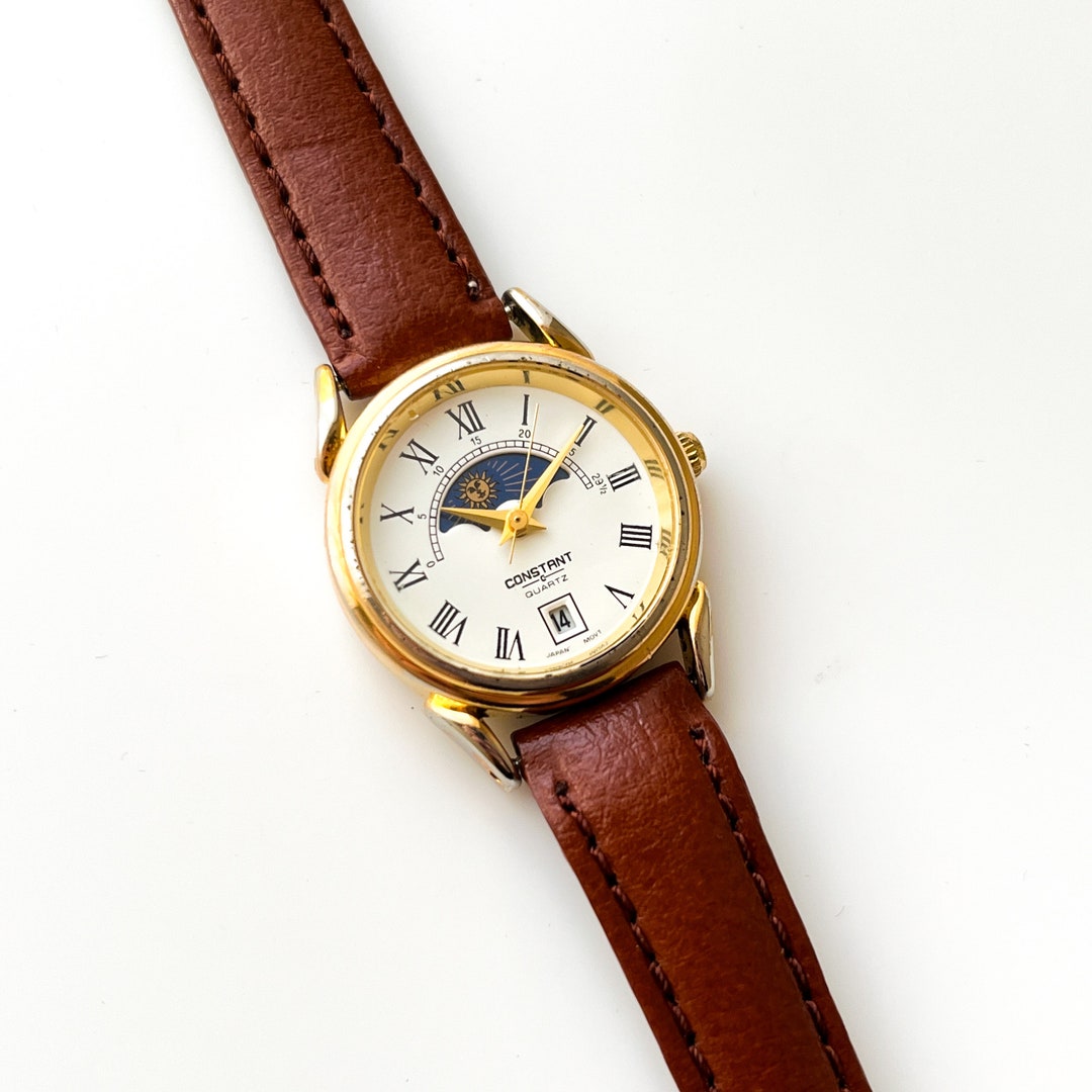 Vintage Ladies Constant Sun & Moon Quartz Watch With Brown - Etsy