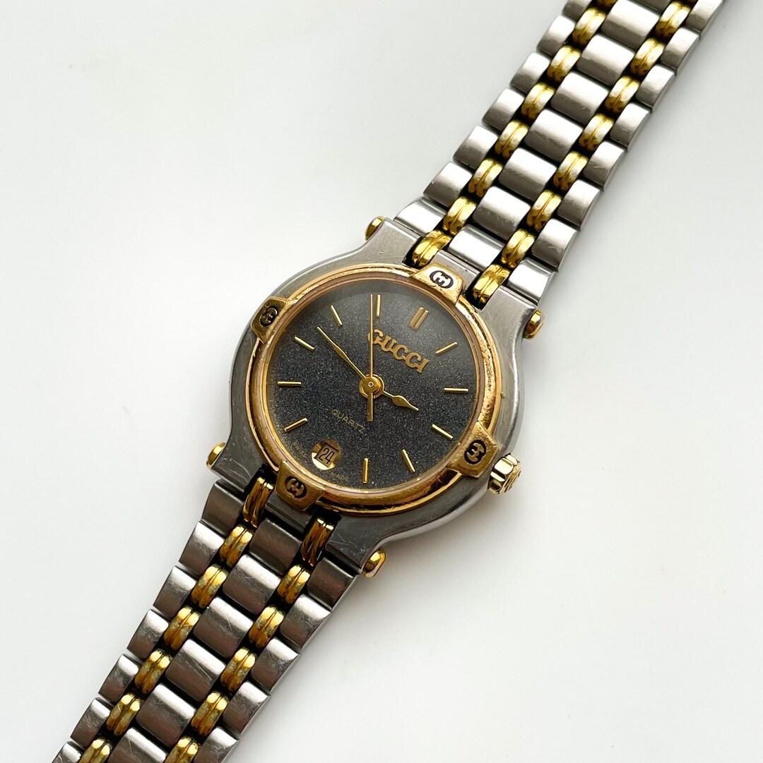 Vintage Silver and Gold-tone Gucci Quartz Watch - Etsy