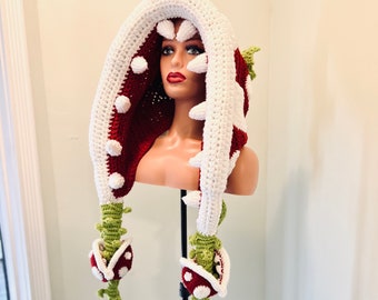 Crochet Twisted Chomper Hood, Cosplay Hood, Crochet Hat, Man Eating ...
