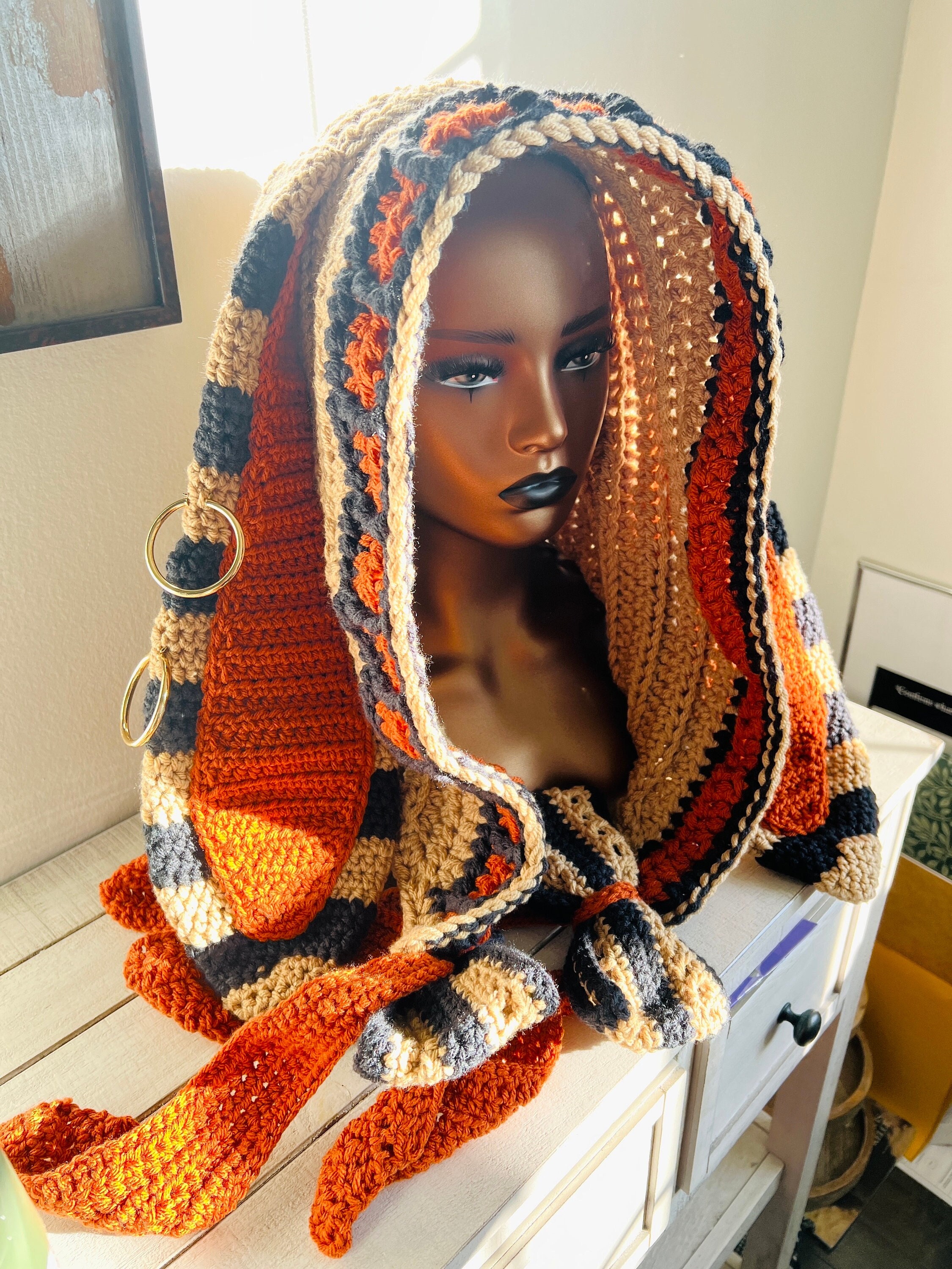 Crochet Kawaii Twisted Rabbit Hood, Cosplay Hood, Crochet Hat, Rabbit ...